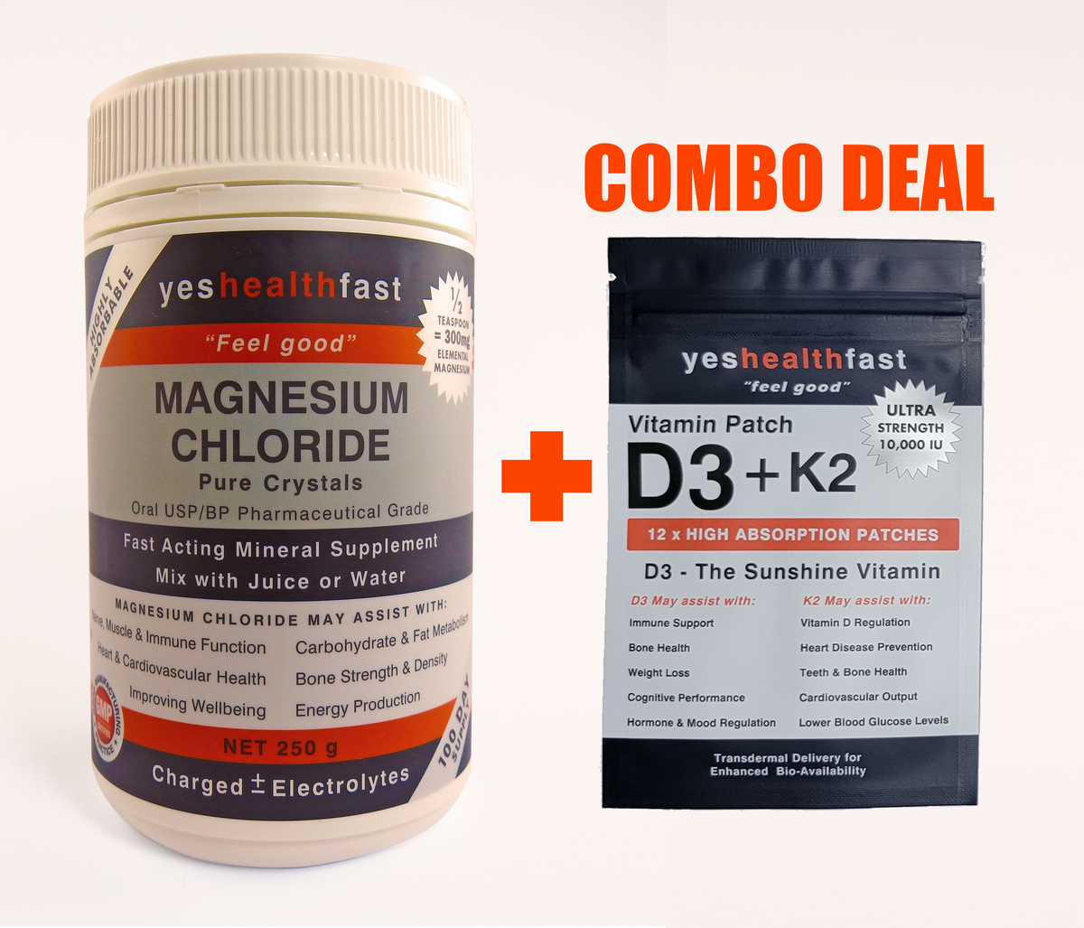 Combo - Magnesium + Your Choice of 1 Pack of Patches – Yes Health Fast